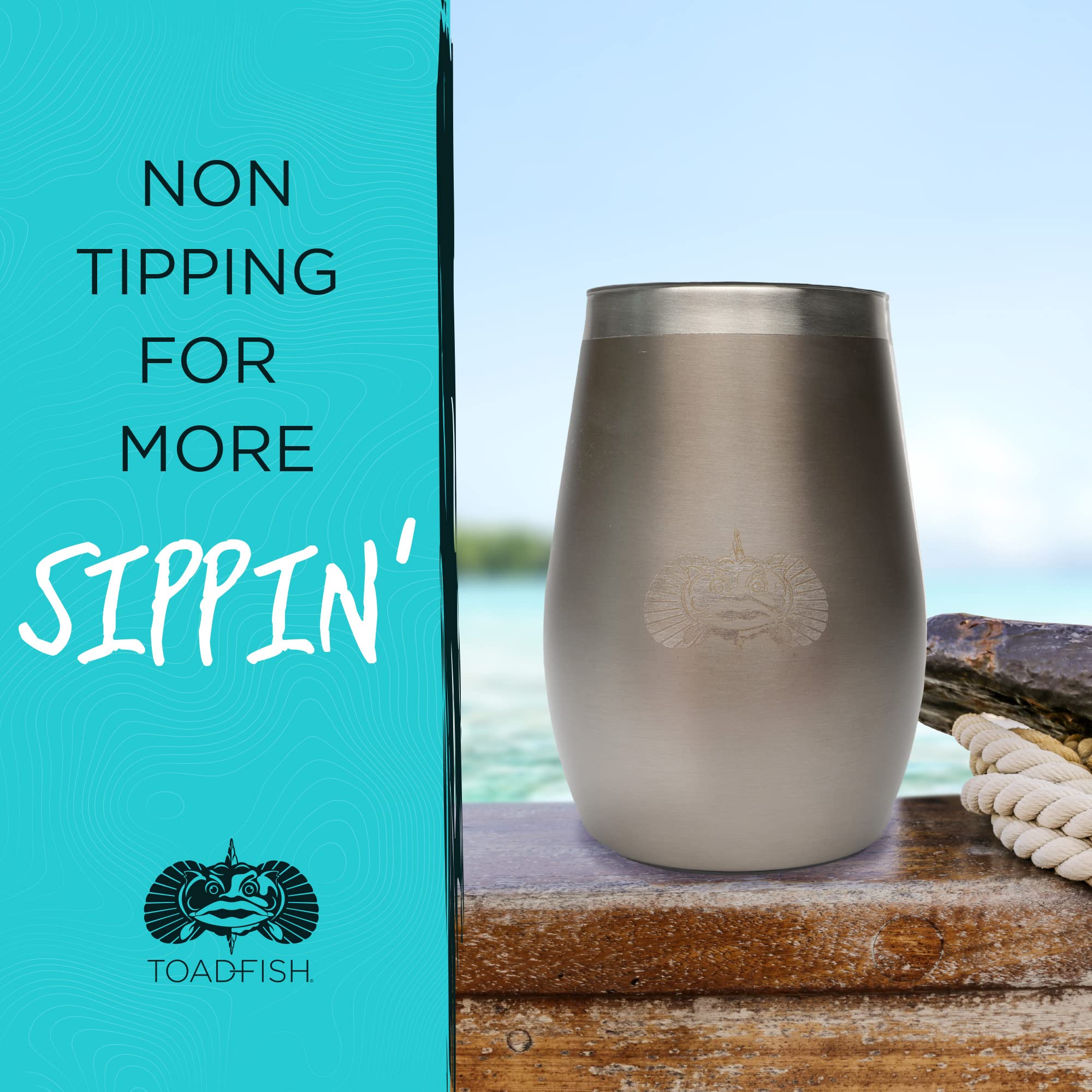Non-tipping 10oz Double Wall Insulated Stainless Steel Stemless Travel Wine Tumbler w/Easy Slide Lid - White