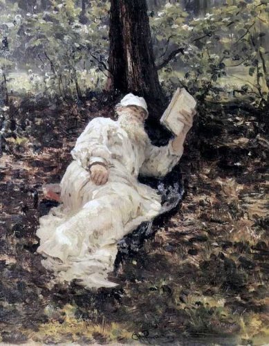 Leo Tolstoy in the Forest by Ilia Efimovich Repin - 16" x 20" Premium Canvas Print