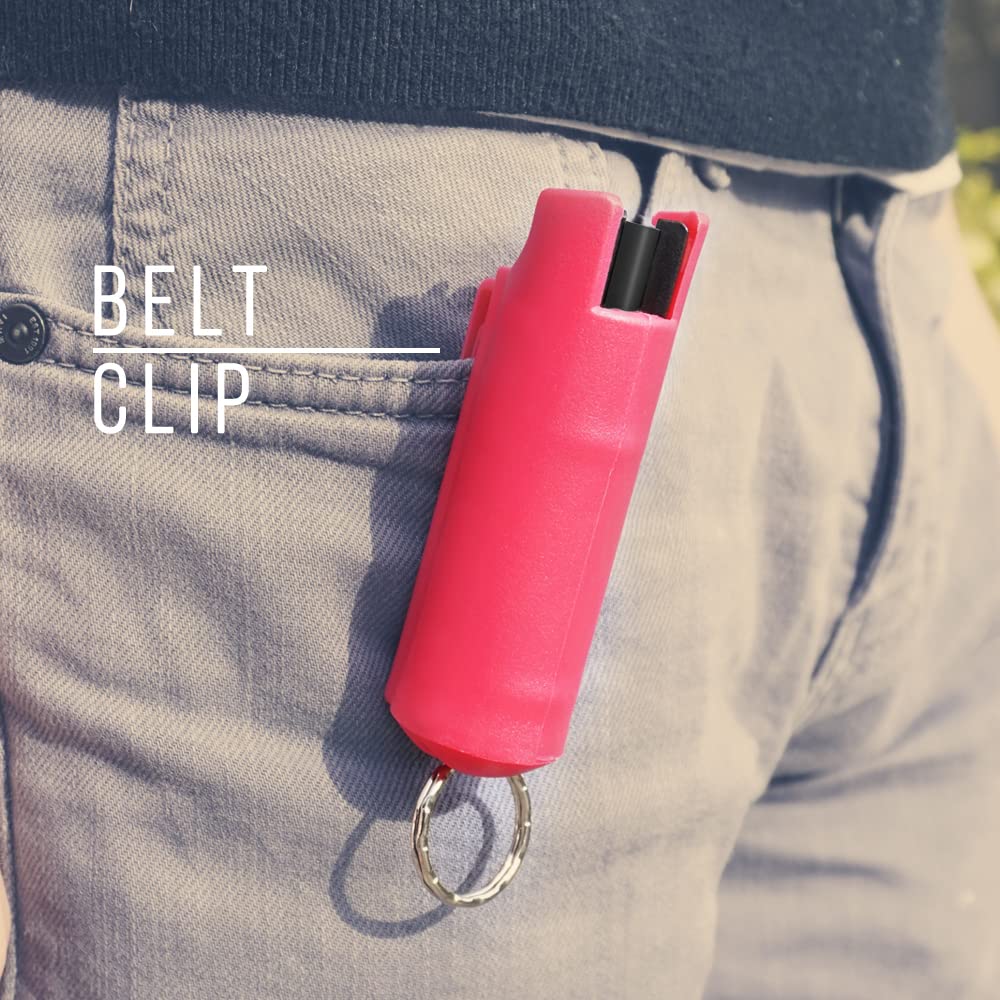 Pepper Spray Keychain - Maximum Strength MC 1.44 - Pepper Sprayer Self Defense - Wholesale Items for Resale Bulk, Pink 8 Pack, Light Blue/Pink