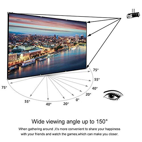KXDTZ Folding Projector Screen Portable Home Outdoor KTV Office 3D Projector Screen Projection Screen 60/72/84/100/120/150 Inch (Size : 72 inch)
