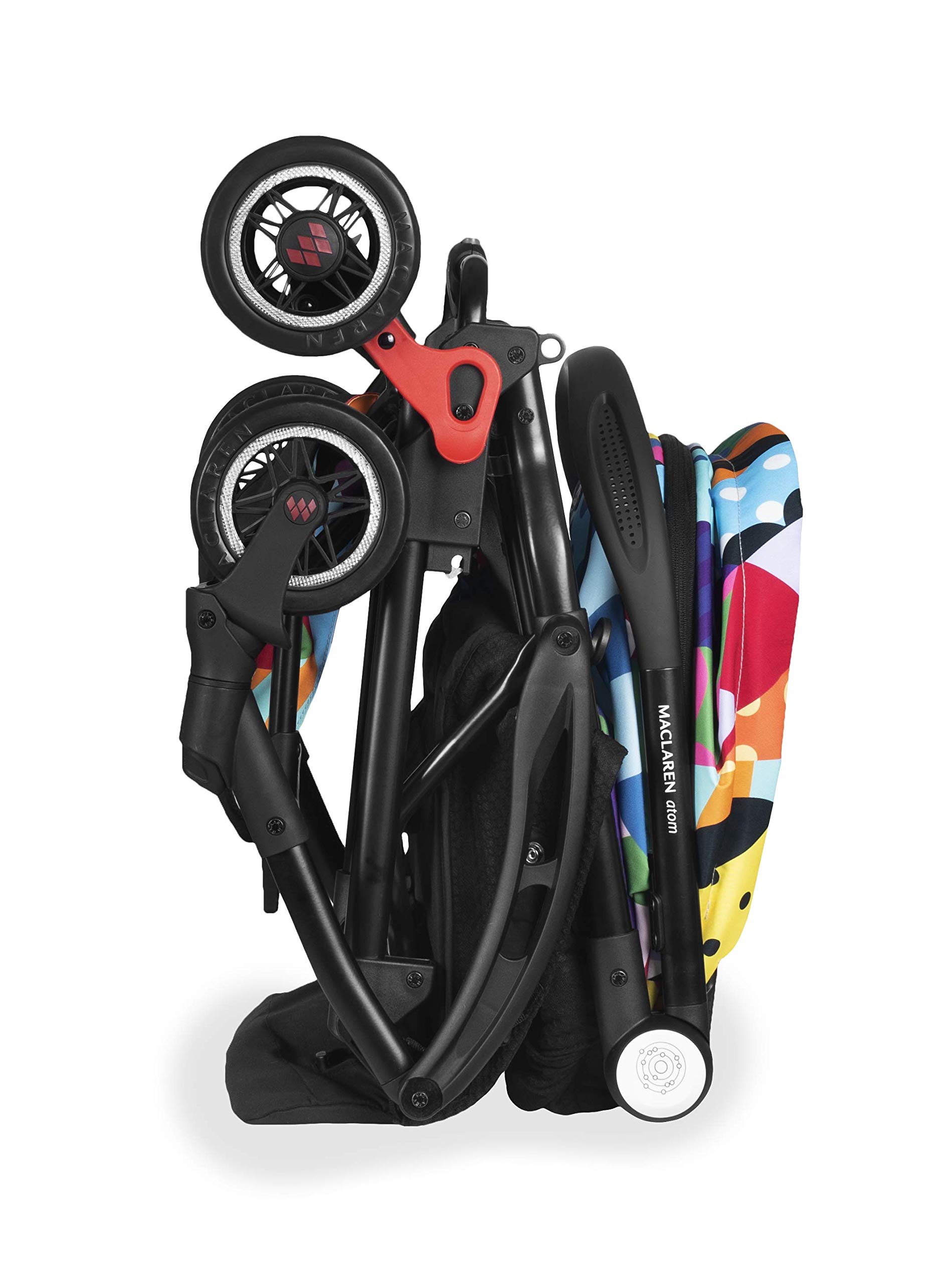 Maclaren atom Jason Woodside Style Set Travel System- Super lightweight, ultra-compact, fits on airplane's overhead storage. Car seat compatible. Loaded with accessories. Multi position reclining seat