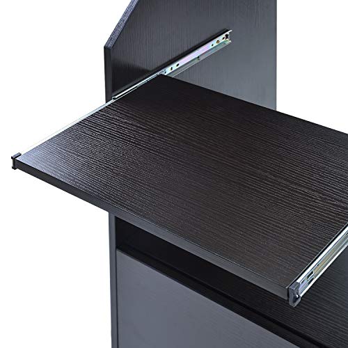 Merax Computer Desk with Drawers,Modern Home Office Desk, Computer Desk with Keyboard Tray/Hutch/Shelves/Storage and Monitor Shelf,Spacious Study Writing Desk Workstation
