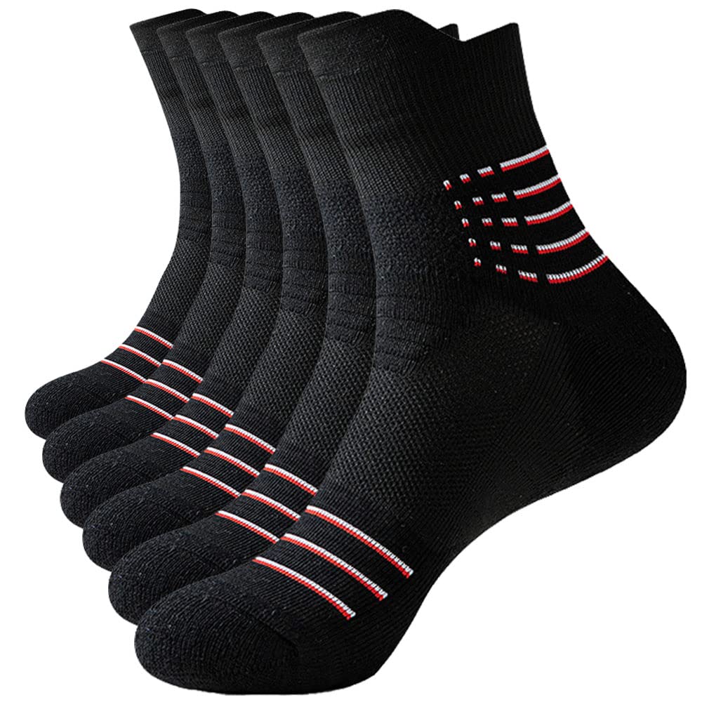 Seiciviy Athletic Socks For Men Compression Socks Ankle Mens Running Workout Size 6-14 Cycling Outdoor Sports Crew Socks