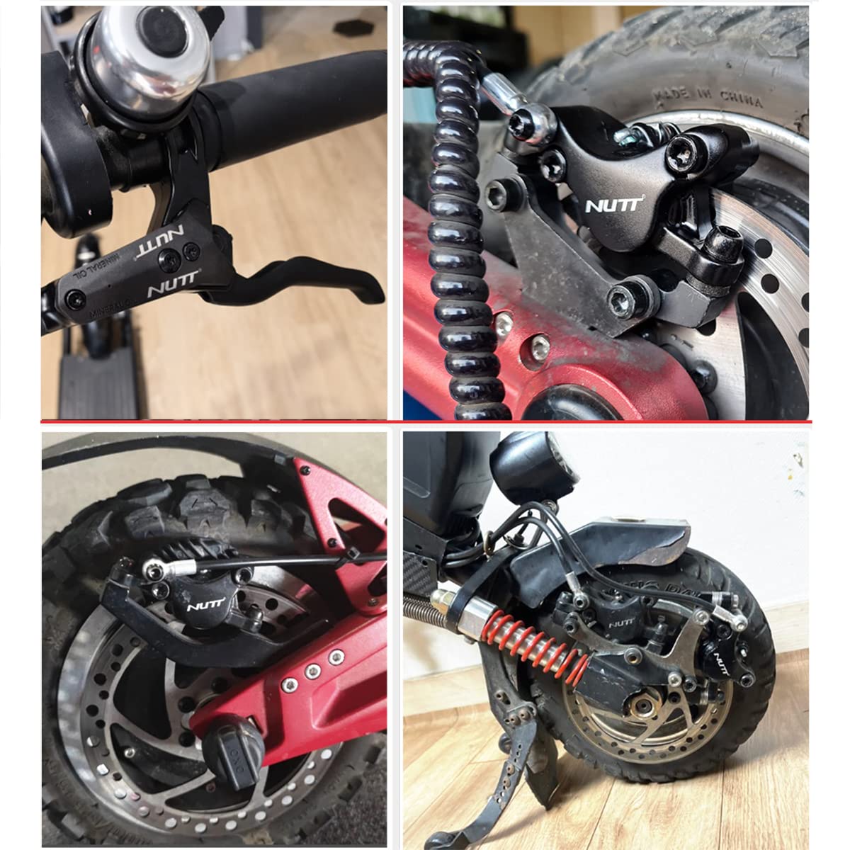 RUIZD EBike Hydraulic Brakes 2-Pistons Power-Off Hydraulic Disc Brake Caliper Lever with 2Pcs 160mm Rotor for Ebike(Included Mounting Adapter)…