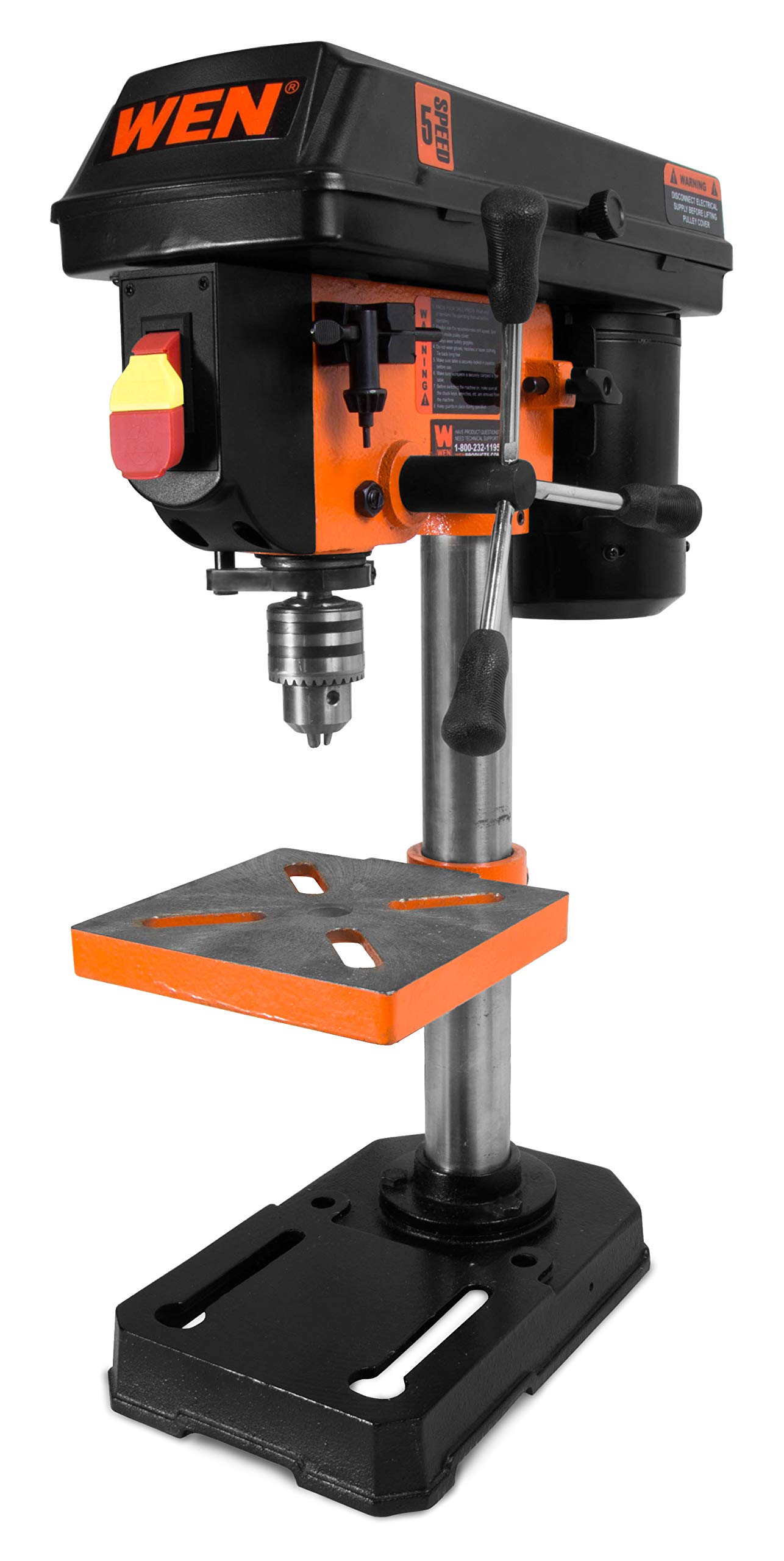 WEN 4208T 2.3-Amp 8-Inch 5-Speed Benchtop Drill Press & DPA2513 24-by-12-Inch Drill Press Table with an Adjustable Fence and Stop Block