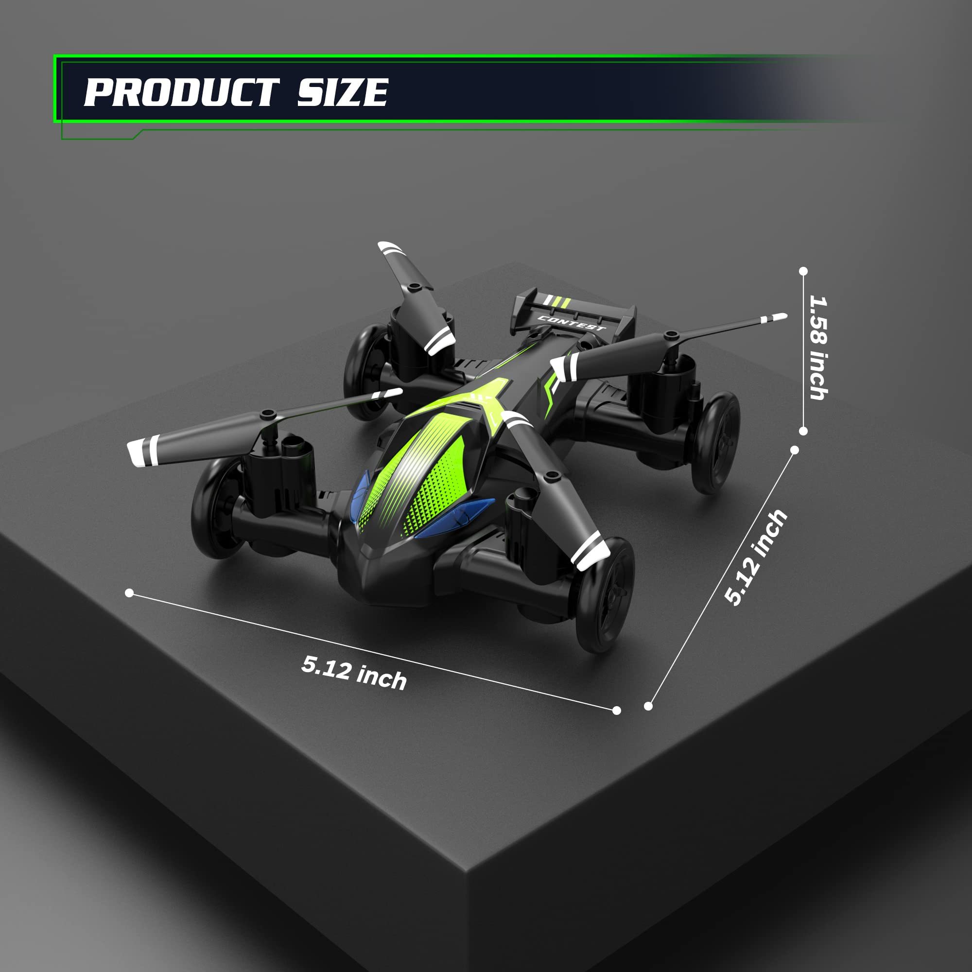 LMRC LM17 Upgraded 2 In 1 Mini Drone for Kids, Remote Control Kids Racing Drone with Land Mode and Fly Mode for Boys Girls, Indoor RC Helicopter Quadcopter with Auto Hovering, Headless Mode, 2 Batteries