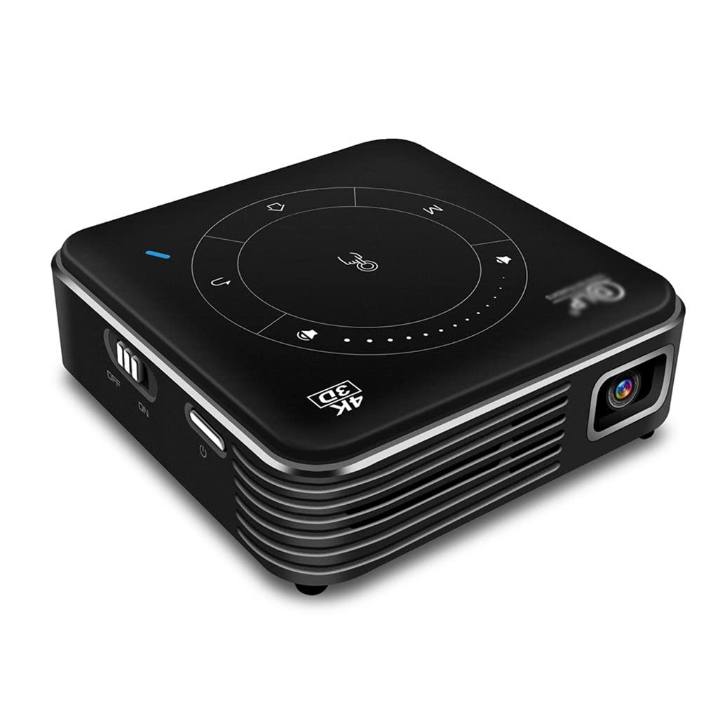 WENLII Mini Projector 4K DLP Android 9.0 Support Mini Video Beamer Mobile Phone with Battery ( Color : D )