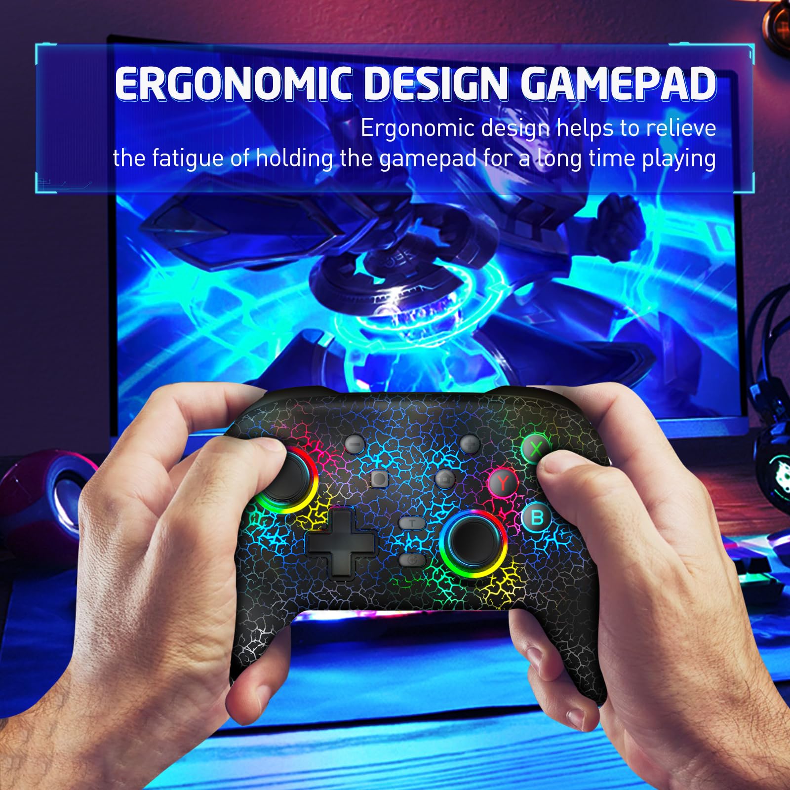 Koiiko Game Controller Gamepad for PC/PS3/PS4/PS5/Switch/iPad/iPhone/Android: Supports Wireless Connection, Cloud Gaming, Streaming on PS/Xbox/PC Console, Gaming Joystick with Back Button/Turbo/6-Axis