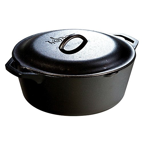 Lodge Logic L10DOL3 7 Quart Cast Iron Self Basting Dutch Oven