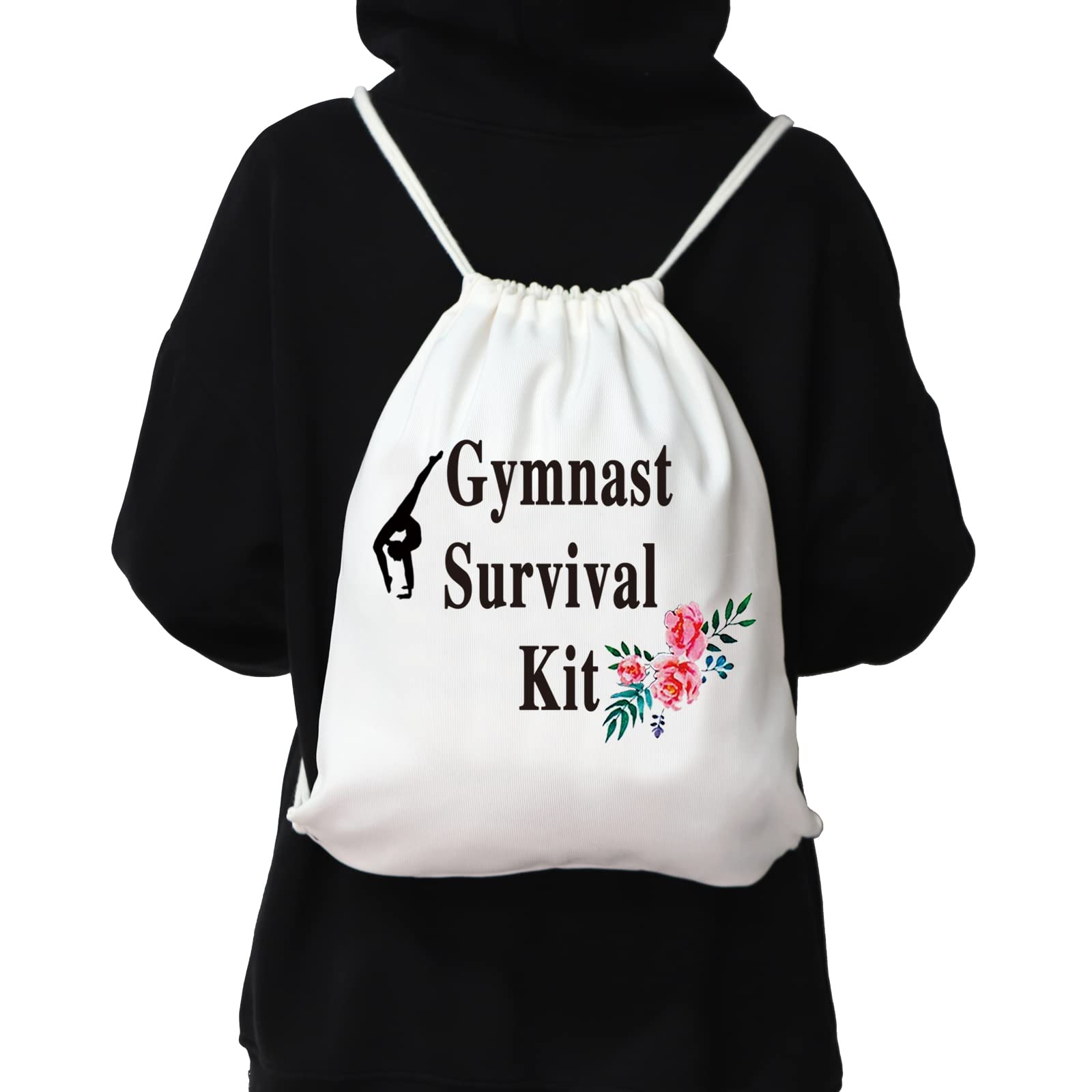PXTIDY Gymnast Survival Kit Gymnastics Drawstring Bag Gymnastics Competition Bag Gym Bag Gymnastics Team Gift (Drawstring Bag)