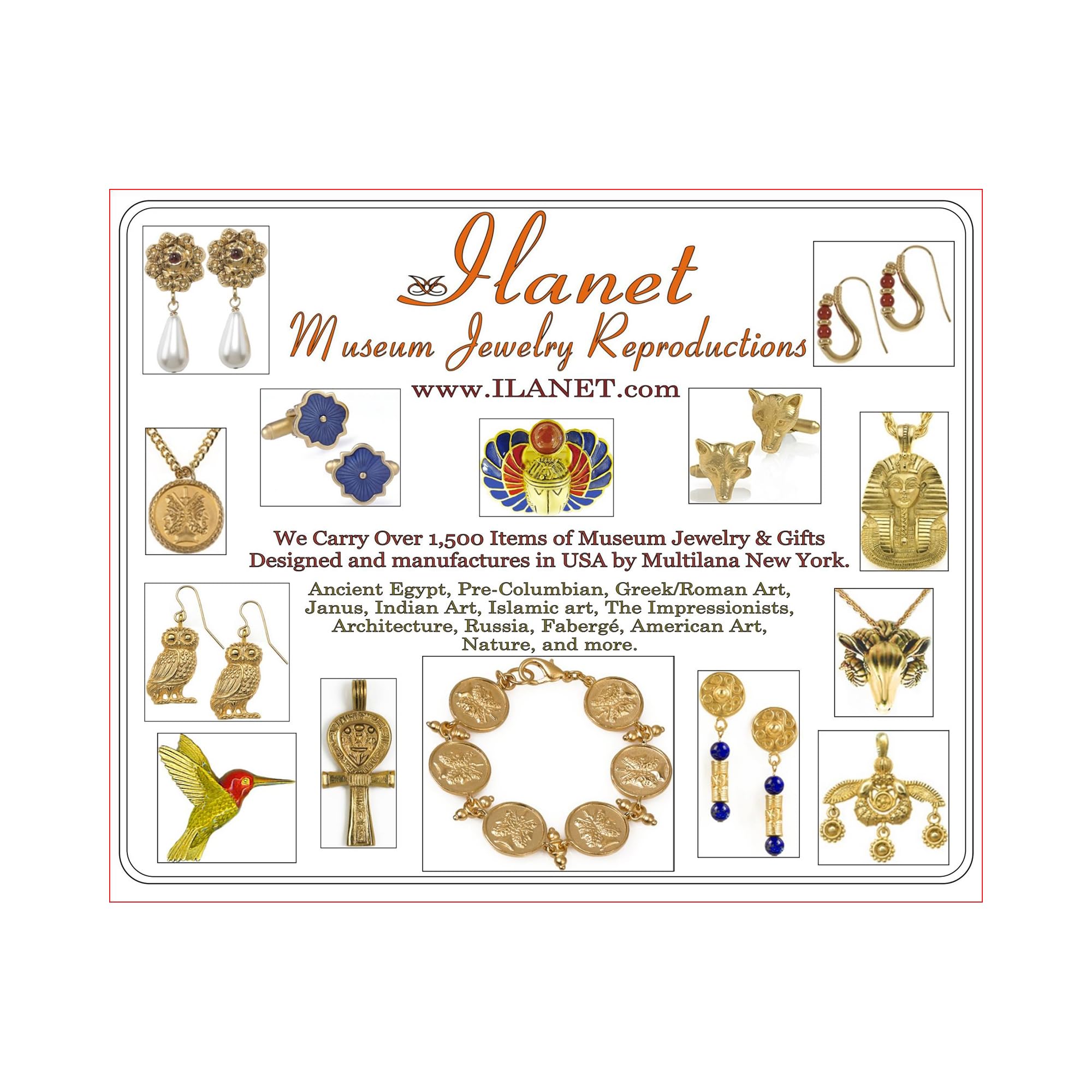 MADE IN USA - Reproduction of The Pre Columbian Tolima Pendant, from ILANET Museum Collection