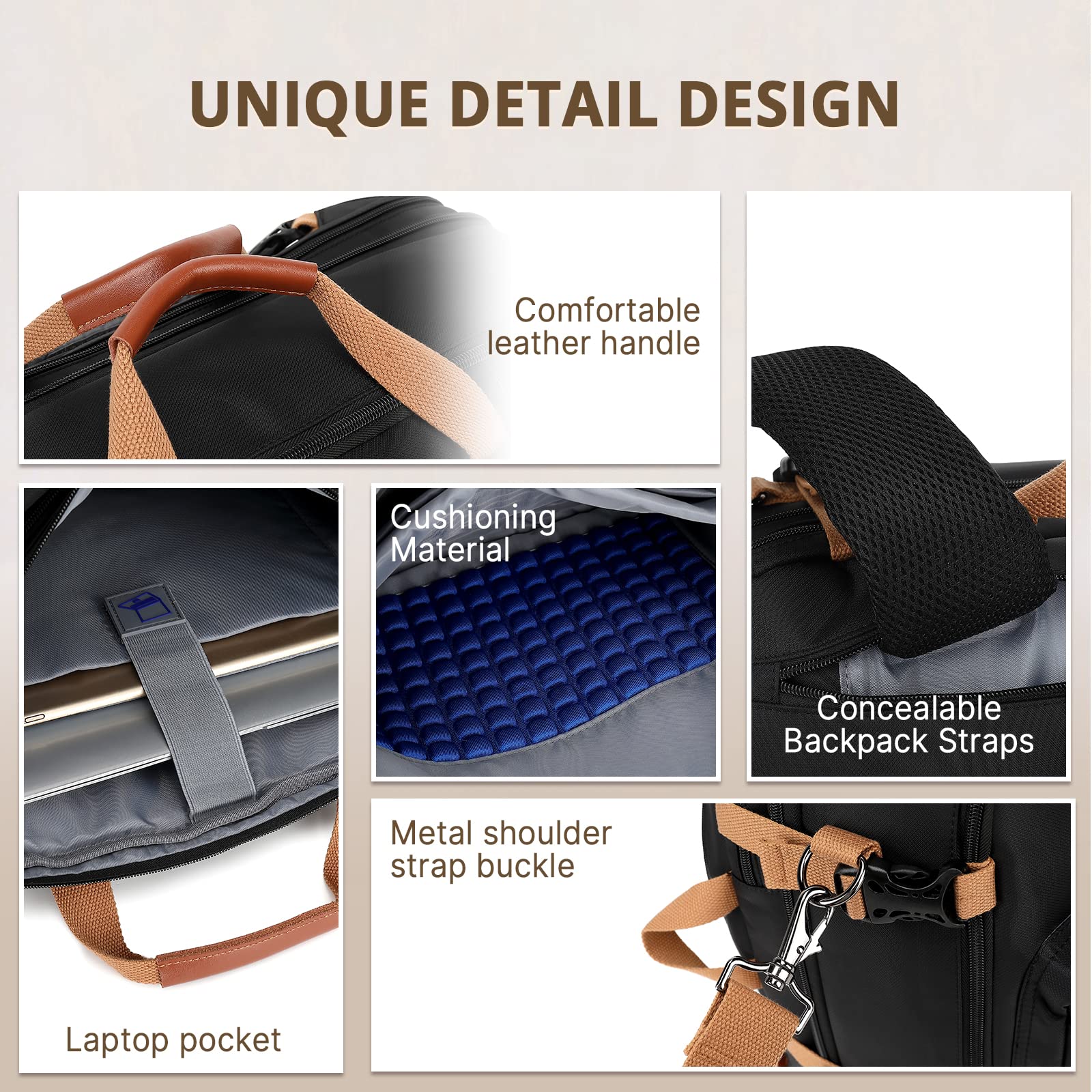 MOLNIA Laptop Backpack, 3 in 1 Laptop Backpack, 17.3 inch Computer Backpack, Multi-functional Laptop Bag, Business Casual Travel College, Men/Women,Grey