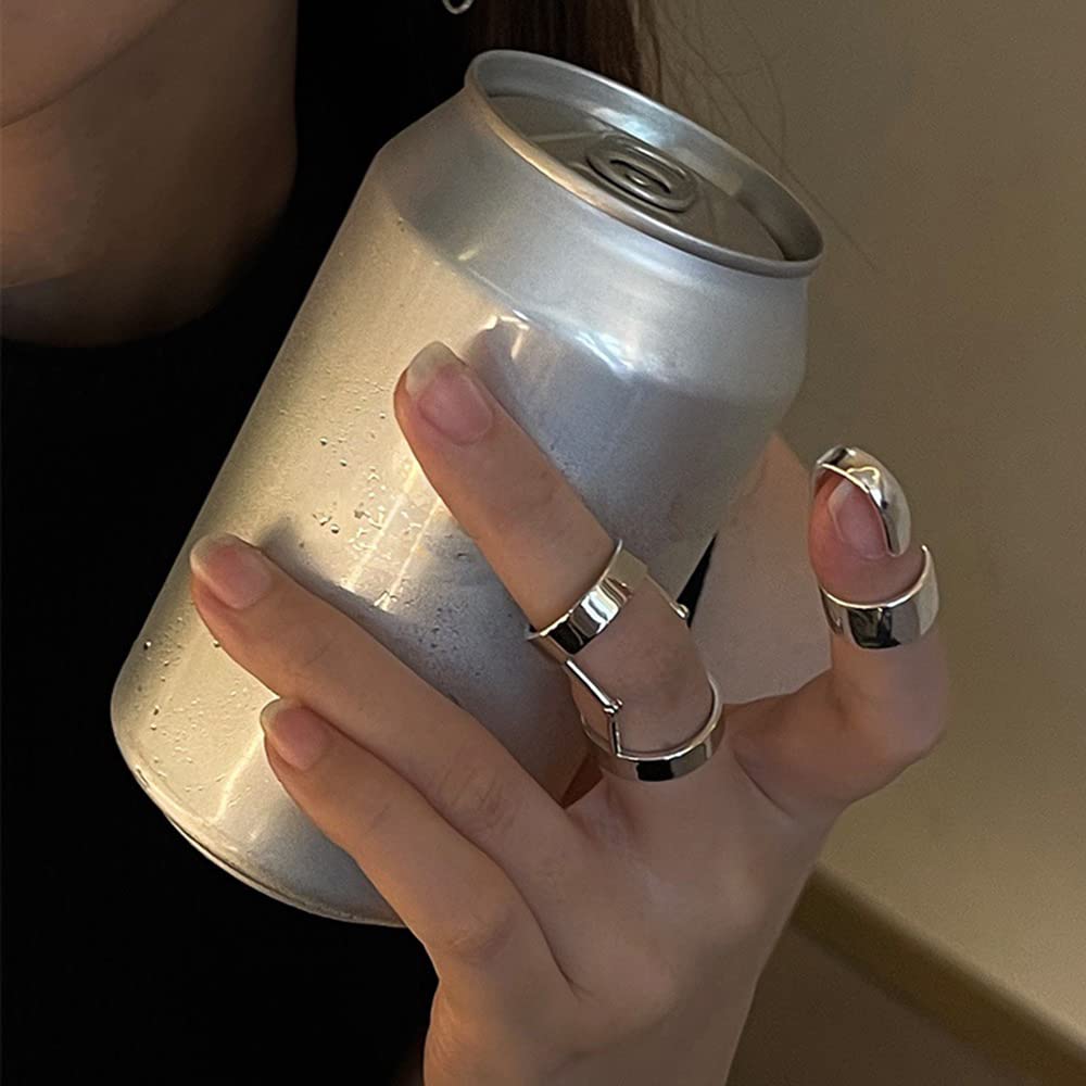 Personalized Double Hinged Loop Activity Rings for Women Men Punk Gothic Statement Knuckle Joint Flexible Bending Stackable Middle Tial Finger Rings Fashion Minimalist Jewelry BFF Birthday Gifts