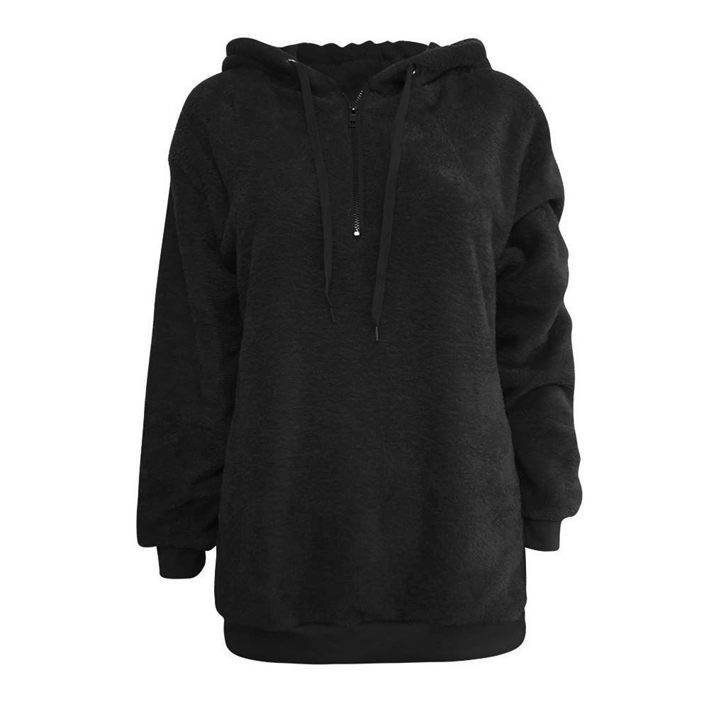 KYLEON Women's Oversized Sherpa Fuzzy Pullover Hoodie with Pockets Sweatshirt Long Sleeve Outwear Coat Sweaters Blouse Tops