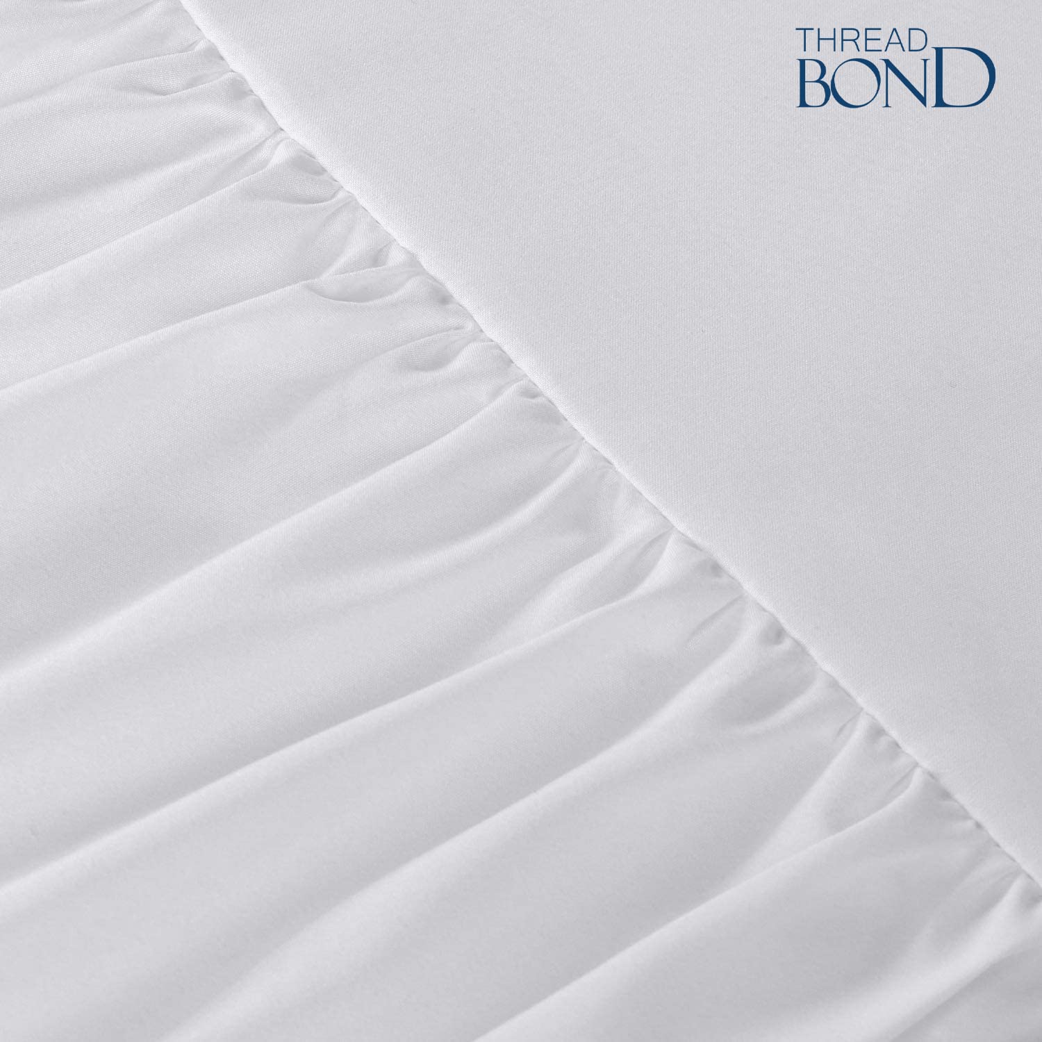 Thread Bond Crib Skirt 100% Microfiber-Durable Elegance for Baby Boys & Girls -Beautiful Ruffles for a Charming Finish -Soft Breathable-Easy On & Off Pleated with a 14β Drop (White Solid)