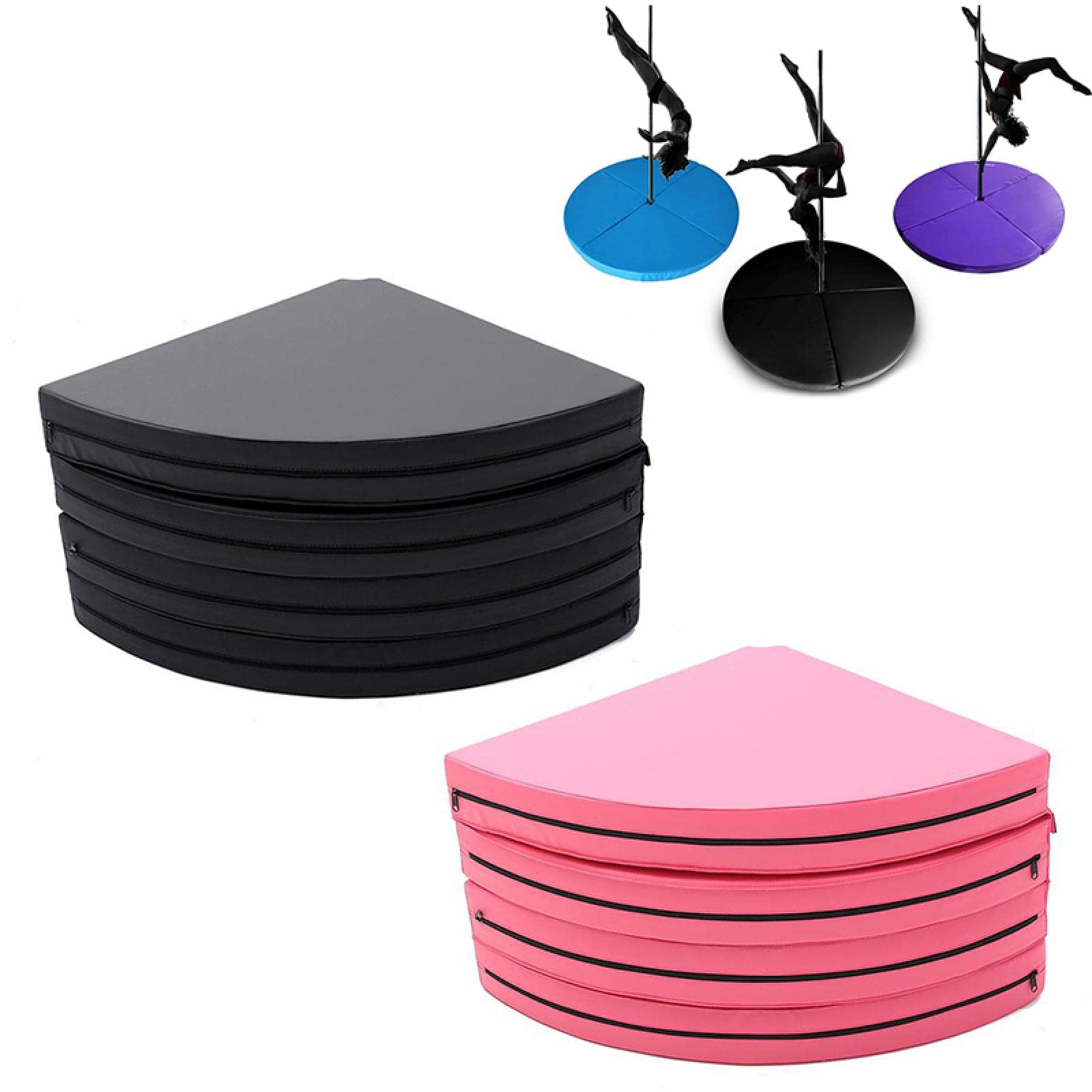 Pole Dance Mat,Foldable Pole Dancing Protect Mat Round Safety Mat,Yoga Beginner Dance Fitness Exercise Gymnastics Anti-Fall Anti-Skid Protective Mat 150*10cm 120cmGreen