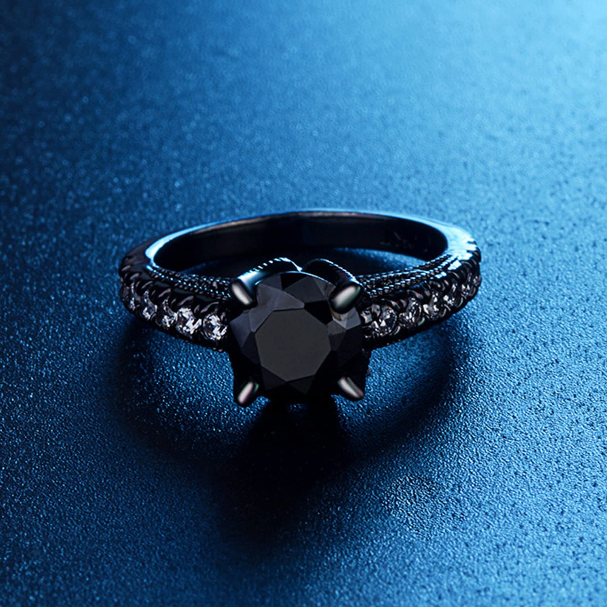 Personalized Promise Rings for Couples Custom Matching Rings for Him and Her Men Sets Wedding Titanium Engagement Ring Women's 2pc Black Gold Filled Cz Wedding Bands Gift for Her