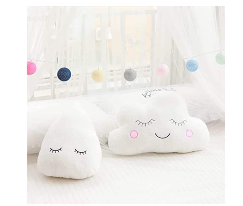 Uewidiod Star Pillow Moon Cloud Fresh Room Decoration Home Cushion Bed Pillow (Moon 20.8*11.8inch/53*30cm, White)