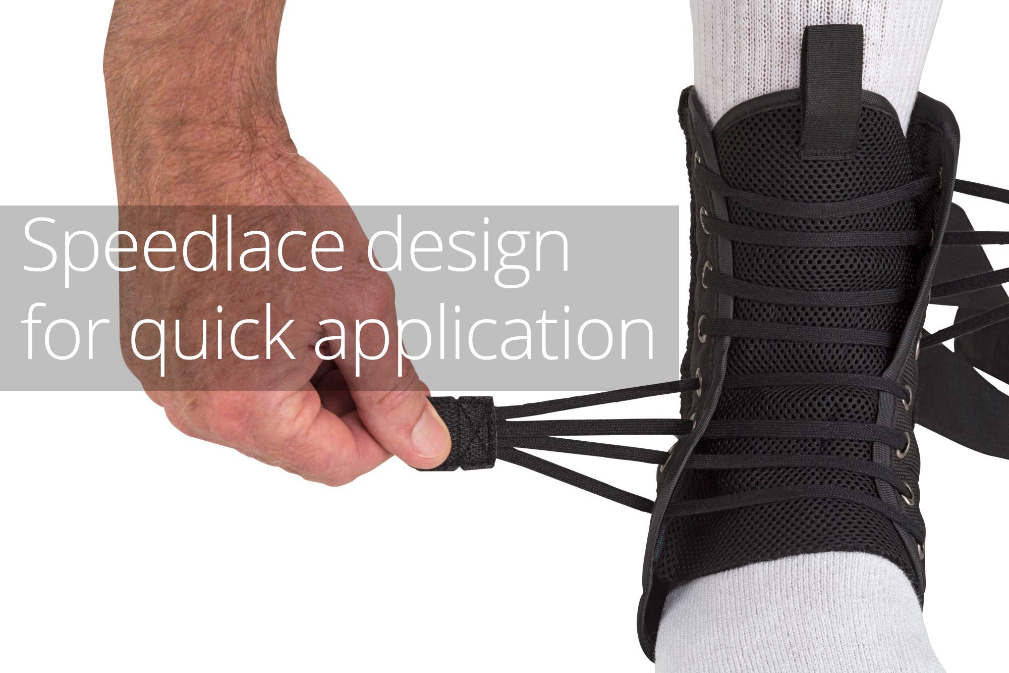 Ossur FormFit Ankle Brace with Speedlace & Figure 8 Straps | Single Pull Closure & Removable Semi-Rigid Stays | Ankle Immobilization Post Injury or Prophylactic Use | Durable Material | (Medium)
