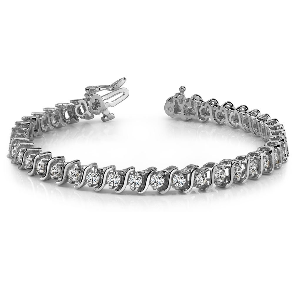 Madina Jewelry 5.00 ct Round Cut Diamond S-Type Tennis Bracelet