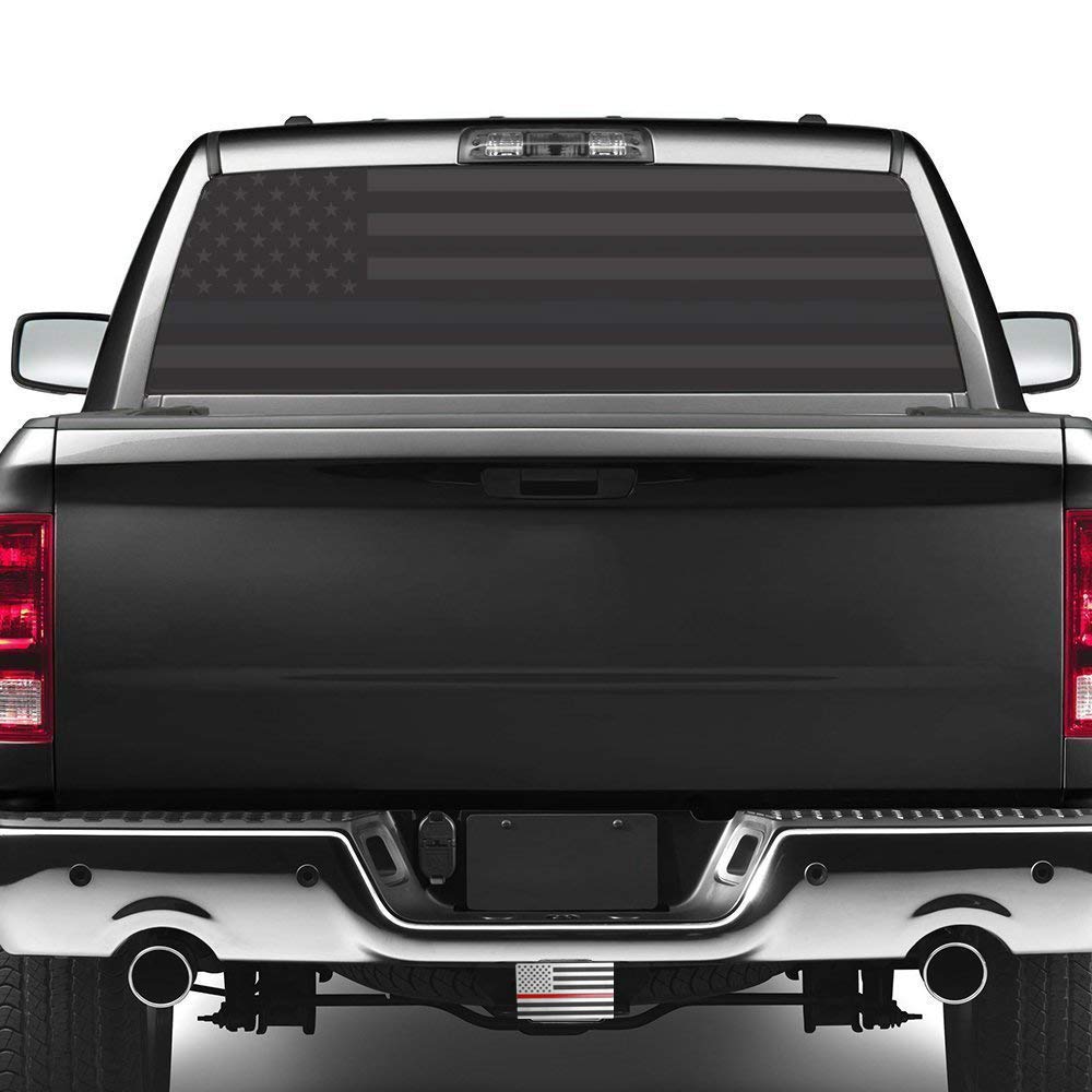 MULL USA Flag Metal Trailer Hitch Cover with Anti-Rattle Pin Bolt (Fits 2" receivers, Red Line)