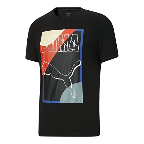 PUMA mens Go for Graphic Tee T Shirt, Cotton Black, X-Large US