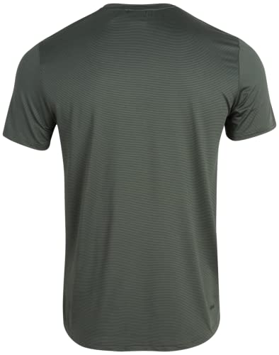 Spyder Men's Athletic T-Shirt - 2 Pack Dry Fit Short Sleeve Performance Sports Tee (S-XL), Size L, Burnt Charcoal/Moss