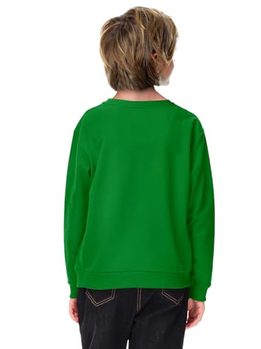 Remimi St Patrick's Day Girls Sweatshirt Boys Green Irish Clover Shirts Long Sleeve Casual Spring Lucky Charm Pullover Tops 11-12 Years