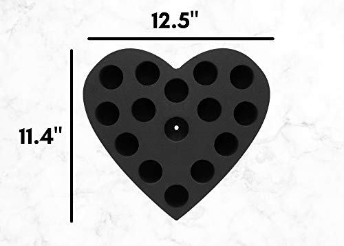 Polar Whale Coffee Pod Wall Mount Hanging Organizer Heart Storage Tray Compatible with Keurig K-Cup for Kitchen Home Office Display Stand Waterproof Washable Black Foam 15 Compartment