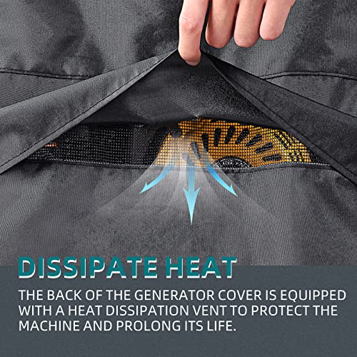 PALON Outdoor Waterproof Generator Covers, 38x30x28in Camping Dynamo Protection, Universal Generator Protector for Portable Generators 3000-5000W, Black