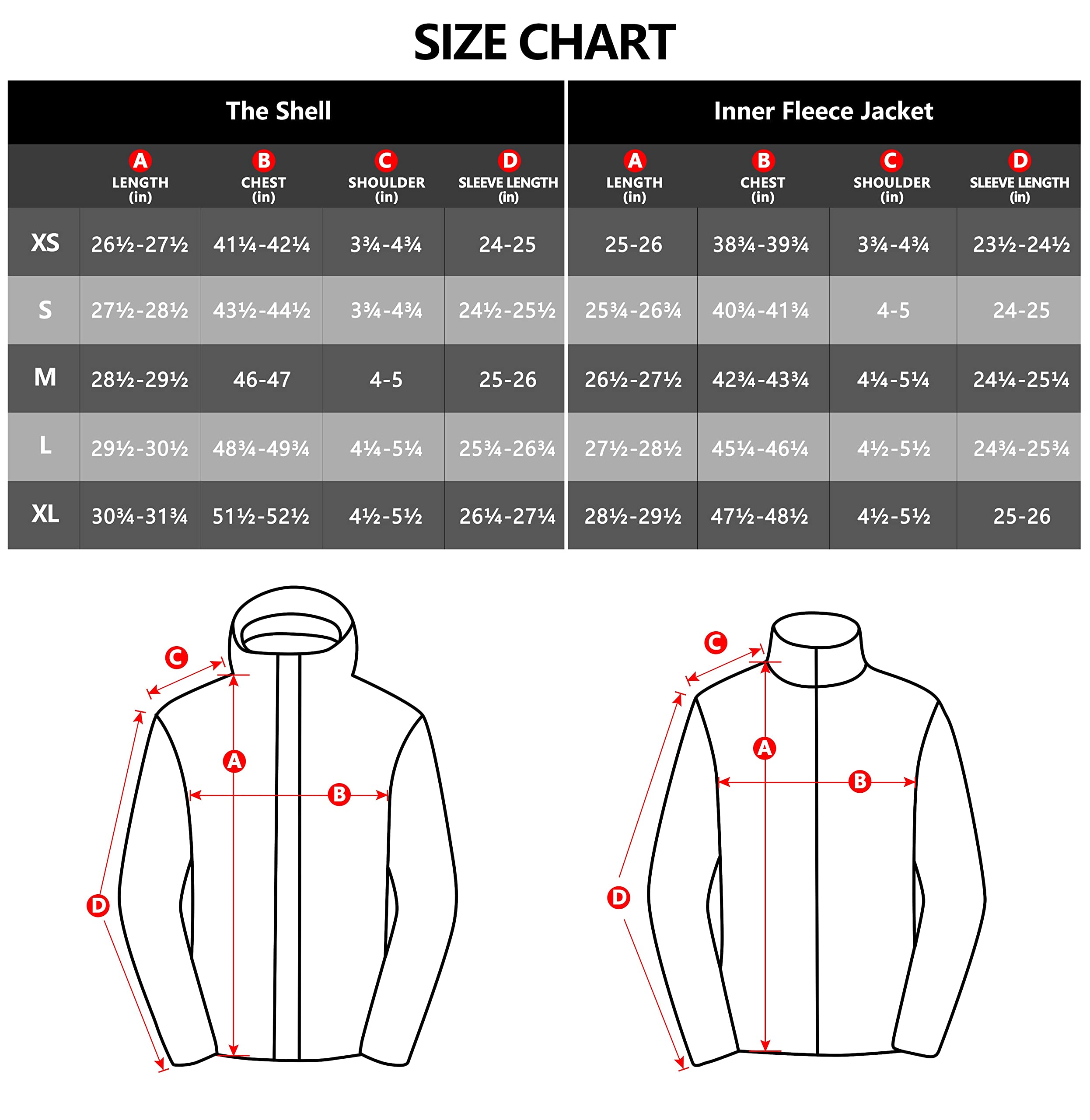 Little Donkey Andy Women's 3 in 1 Winter Ski Jacket Warm Fleece Liner Jacket Waterproof Windproof Snow Coat & Detachable Hood Black L