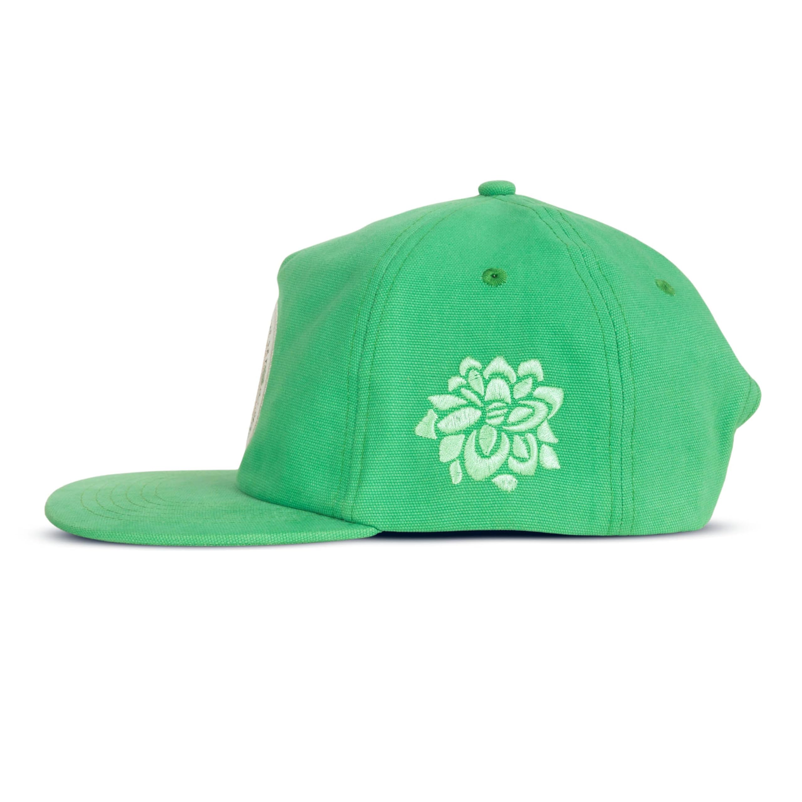 Sendero Provisions Co. Reach for The Sky Hat Green Unstructured 5-Panel Unisex Brushed Canvas Screen Printed Felt Patch Pop-Up Mesh Snapback Hat