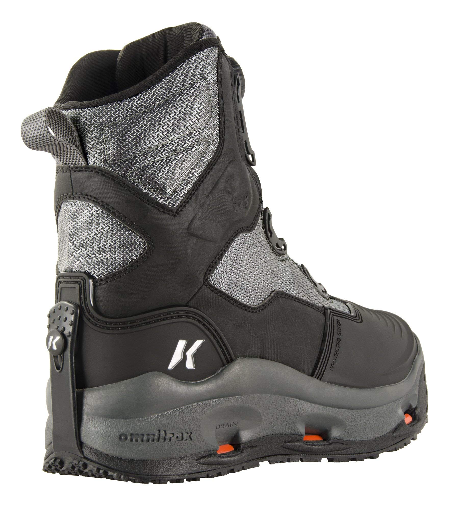 Korkers Men's Darkhorse w Studded Kling-On Soles, Black/Gunmetal, 9