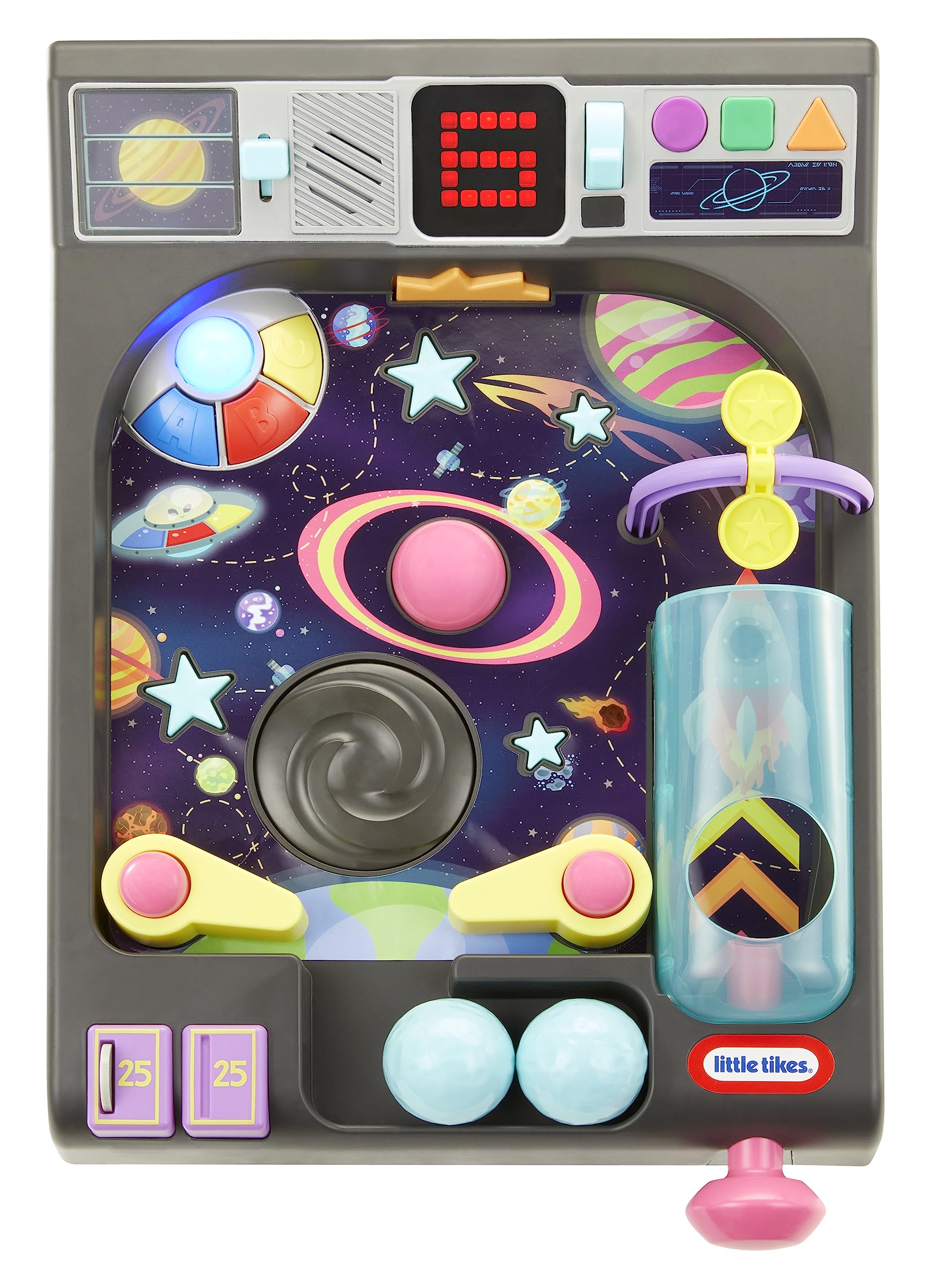 Little Tikes Old School My First Pinball Activity Table, Letters, Numbers, Planets, Counting, Sounds, Learning, Lights, Retro, Preschool Toy for Toddlers Girls Boys Ages 12 months, 1 - 2 Years