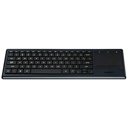 Logitech K830 Illuminated Living-Room Keyboard with Built-in Touchpad – Easy-access Media Keys and Shortcut Keys for Windows or Android
