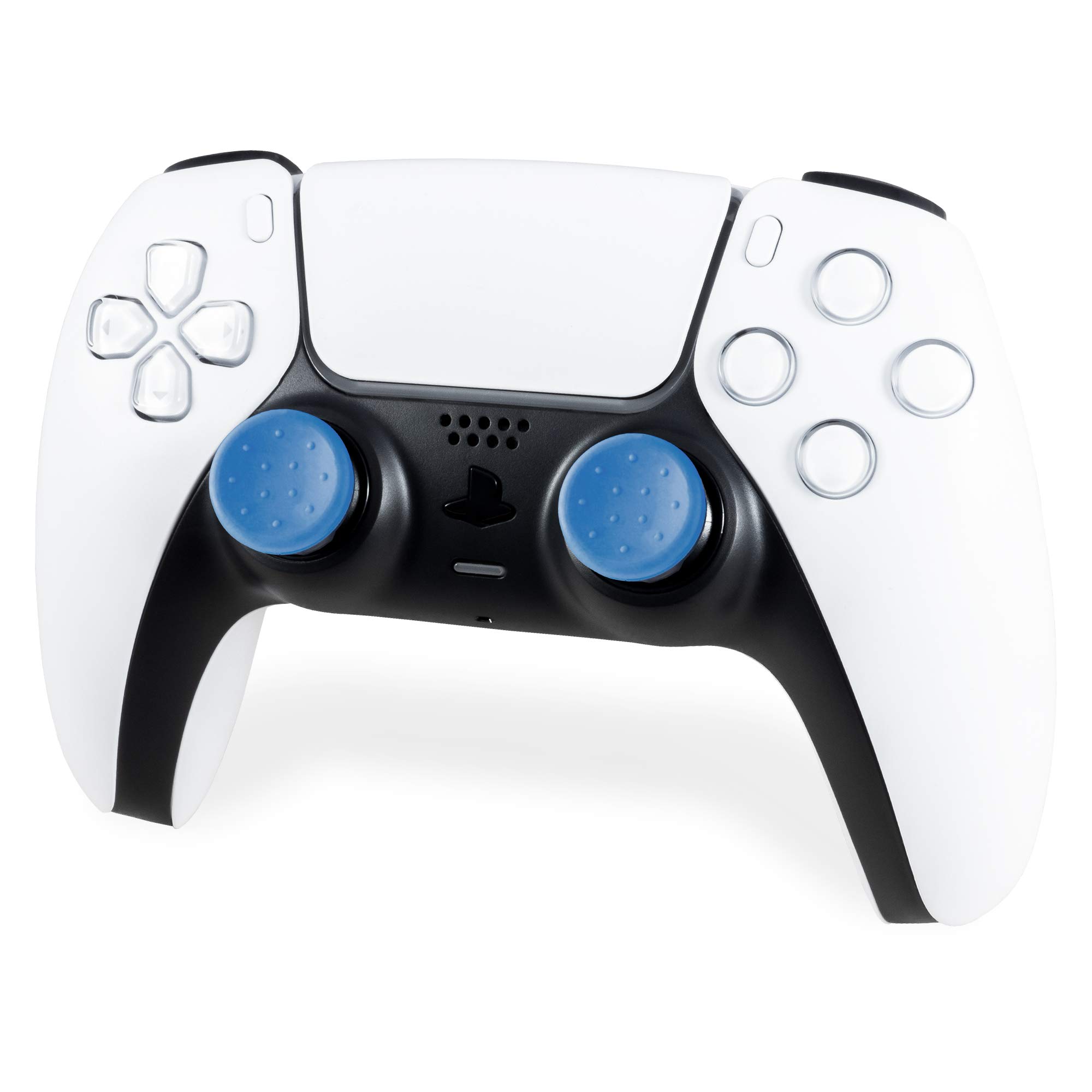 KontrolFreek Alpha for Playstation 4 (PS4) and Playstation 5 (PS5) | Performance Thumbsticks | 2 Low-Rise Concave | Blue