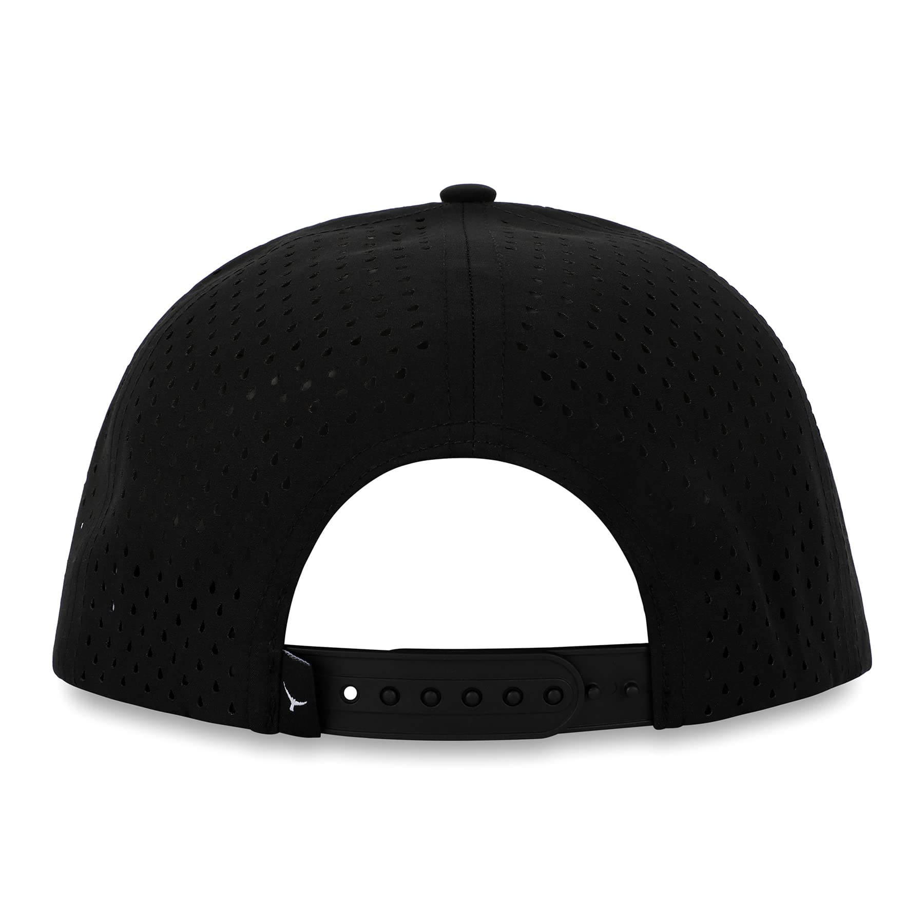 Salt Mafia 7-Panel Flat Brim Water-Resistant Performance Snap Back Hat, Blackout