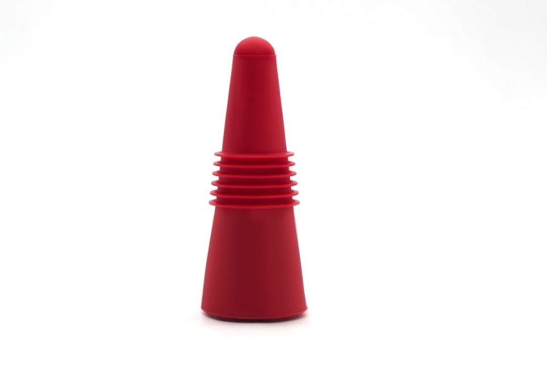 Reusable Wine Stopper (Pack of 4) | Silicone Cork Stoppers with Stainless Steel Top | Heavy Duty Food Grade Silicone Construction | Flexible Design Works with Beer Bottles Too | Easy to Clean