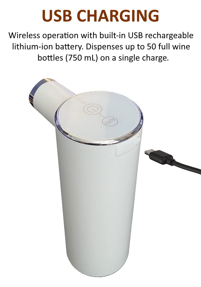The Osobawares™ Automatic Wine and Spirits Dispenser | Wine Aerator | Cordless Design with Volume Control