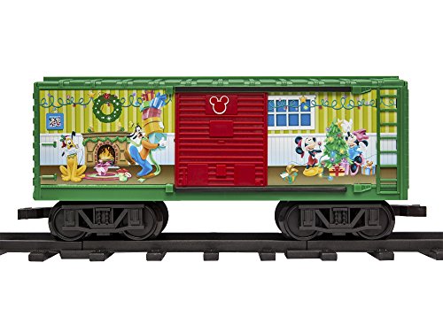 Lionel Battery-Operated Disney Mickey Mouse Express Toy Train Set with Locomotive, Train Cars, Track & Remote with Authentic Train Sounds, & Lights for Kids 4+