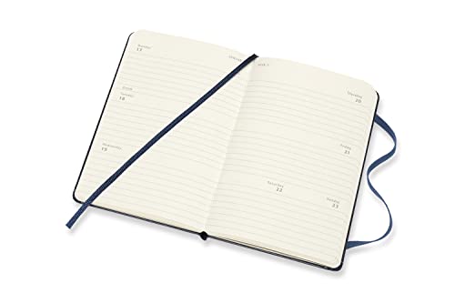 Moleskine Classic 12 Month 2022 Weekly Horizontal Planner, Hard Cover, Pocket (3.5" x 5.5"), Sapphire Blue