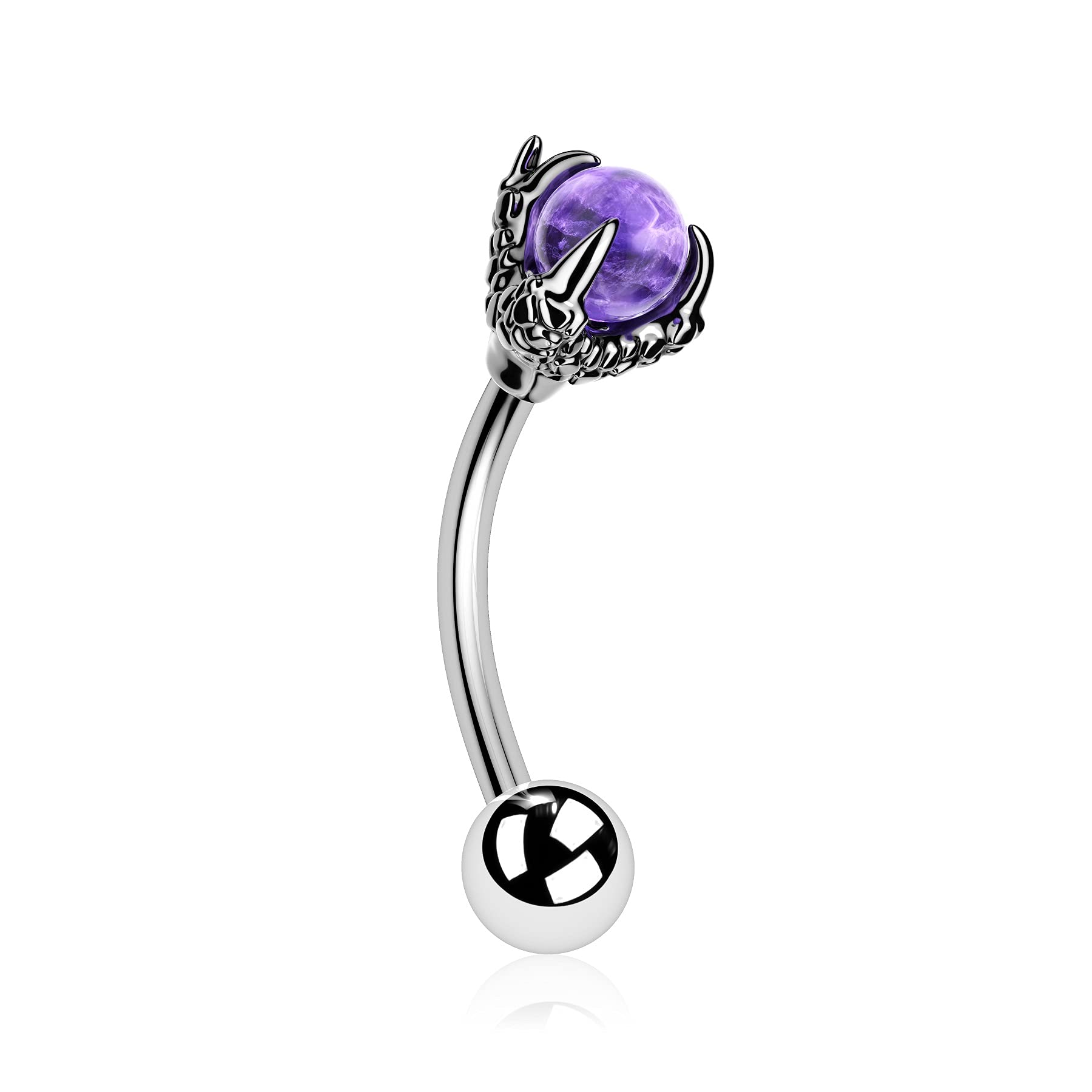 OUFER Rook Earrings Dragon Claw Eyebrow Rings 316L Surgical Steel 16G Curved Barbell Rook Daith Piercing Jewelry
