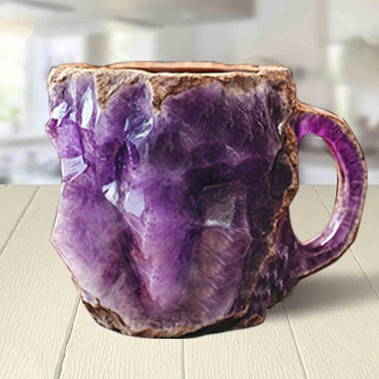 ZDFTGKM Mineral Crystal Coffee Mug, Natural Onyx Crystal Mug, Mineral Crystal Coffee Mug, Crystal Decorative Mug 1PC