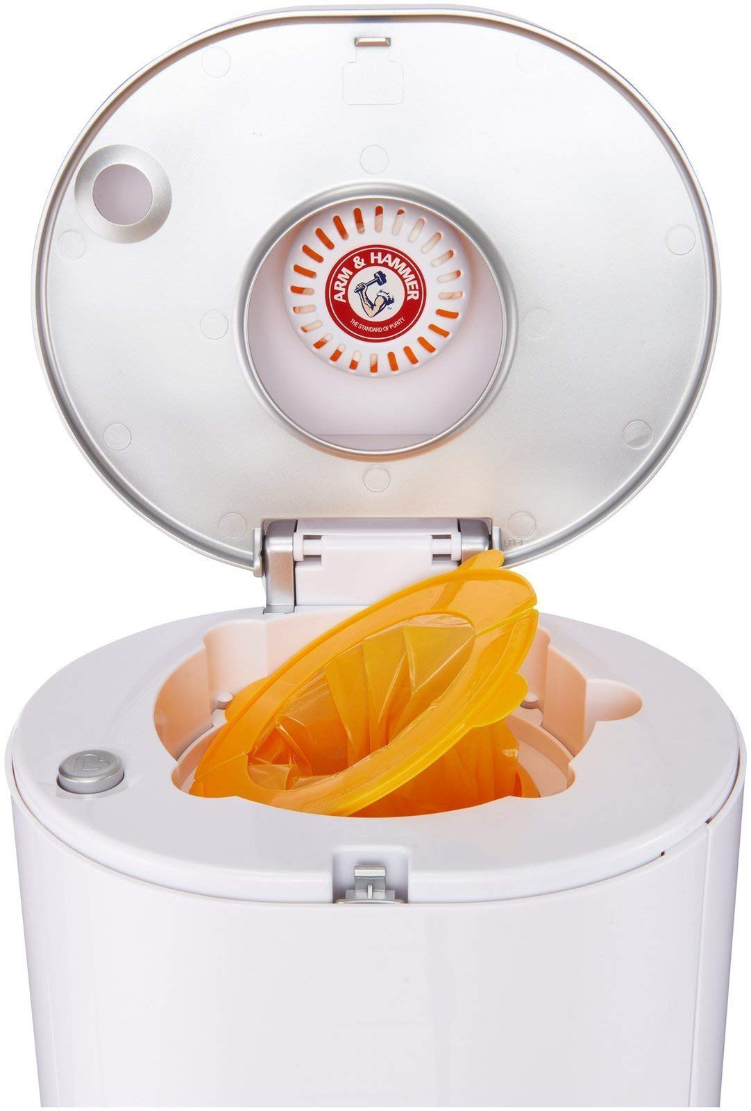 Munchkin® Step Diaper Pail Powered by Arm & Hammer & Arm & Hammer Diaper Pail Refill Rings, 2,176 Count, 8 Pack (272 Count each) & ® Arm and Hammer Diaper Pail Snap, White 20 Count