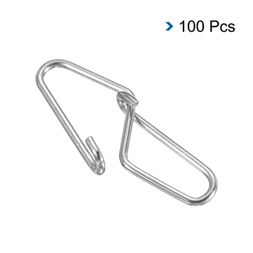PATIKIL Duo-Lock Snaps, 100 Pack 66LBS Stainless Swivel Slid Rings Fishing Tackle Kit for Saltwater Freshwater, Silver