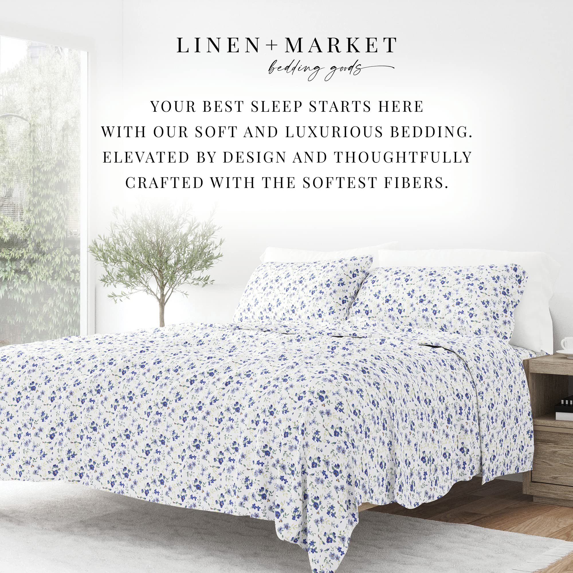 Linen Market 4 Piece Full Bedding Sheet Set (Pink Floral) - Sleep Better Than Ever with These Ultra-Soft & Cooling Bed Sheets for Your Full Size Bed - Deep Pocket Fits 16" Mattress
