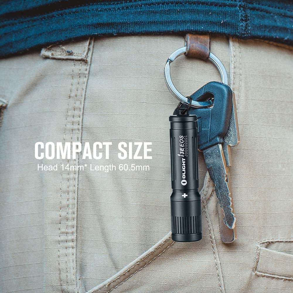 OLIGHT 90 Lumens i3E EOS PMMA TIR Lens AAA Flashlight Compact Keychain Flashlight EDC Flashlight for Night, Camping (Stellar Blue)