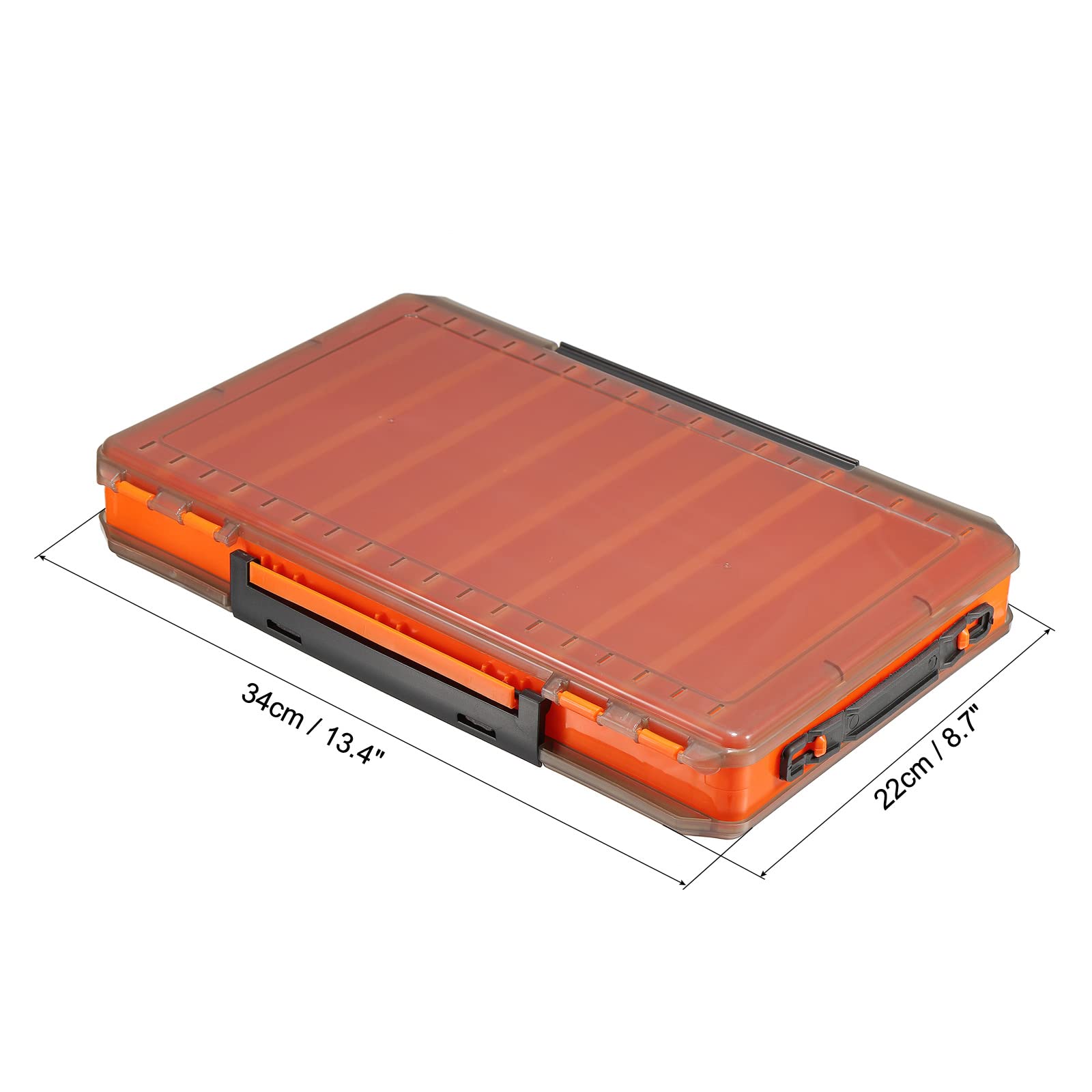 PATIKIL Fishing Lure Storage Box 2 Pack Double Side Plastic Fish Tackle Container Organizer, Orange