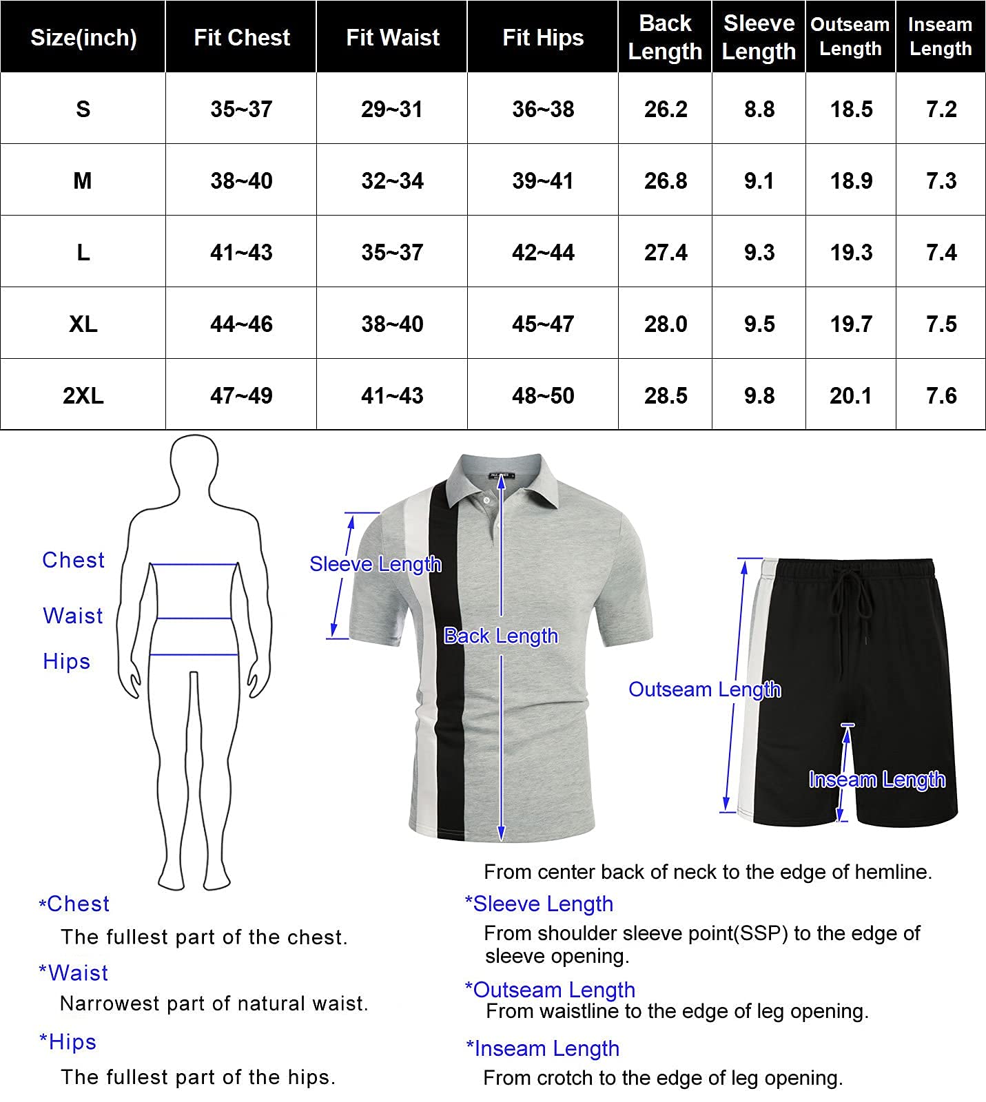 PJ PAUL JONES Mens Two Piece Outfits Sets Summer Vacation Polo Shirt and Short Sets 2 Piece Outfits for Beach Navy Blue L