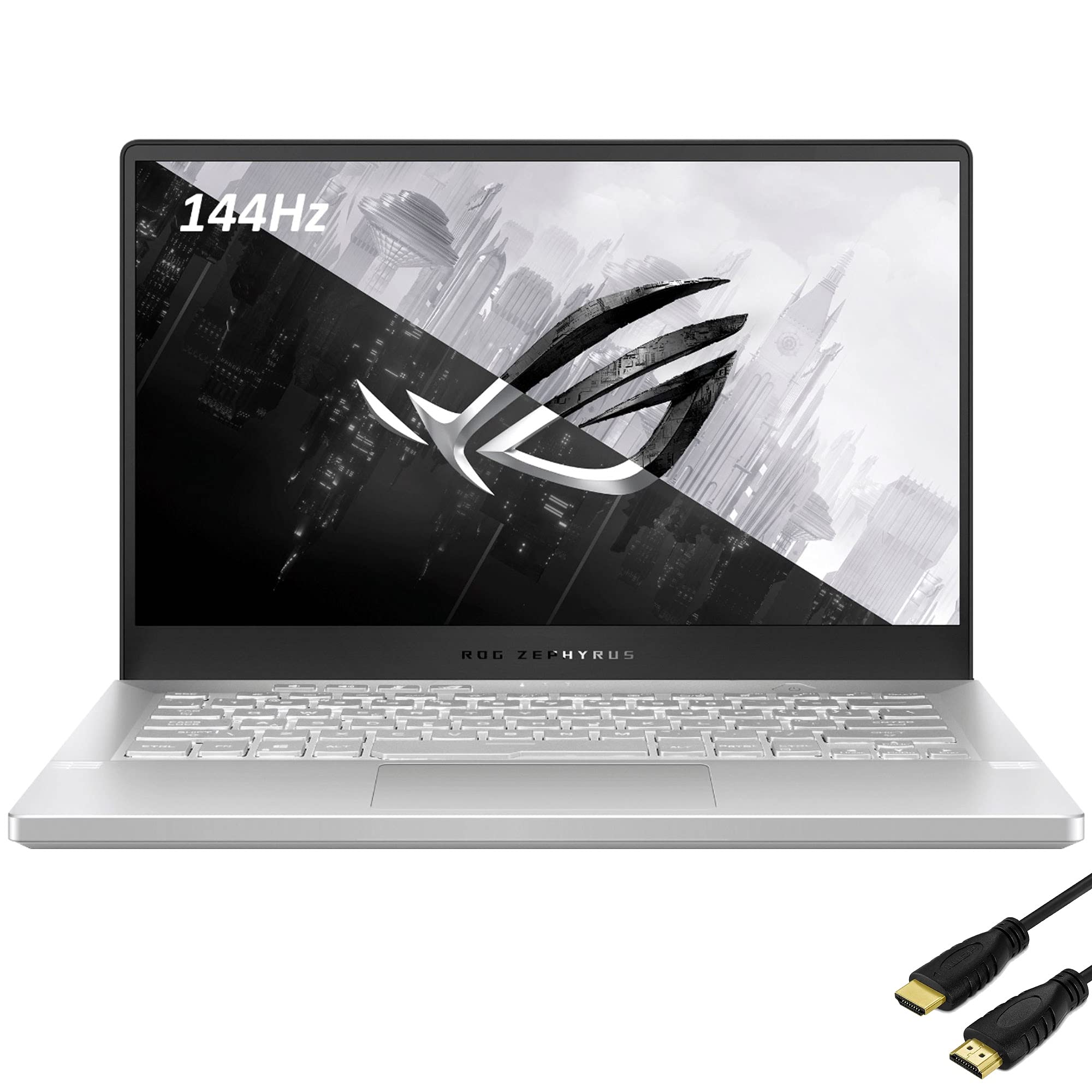 Newest Asus ROG Zephyrus 14" 144Hz FHD IPS Gaming Laptop, AMD Ryzen 9 5900HS(Beats Intel i9-10980HK), GeForce RTX 3060, Backlit, Windows 10, White (16GB | 1TB SSD, R9)
